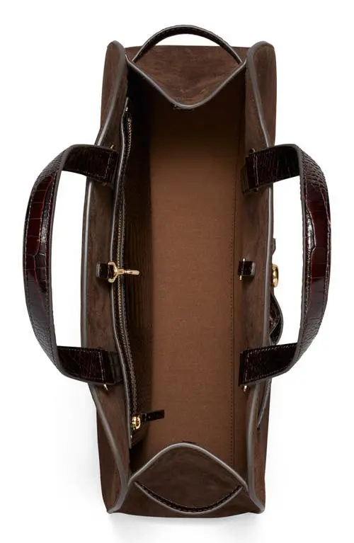 Tory Burch Romy Suede Leather Bauletto - Dark Cocoa