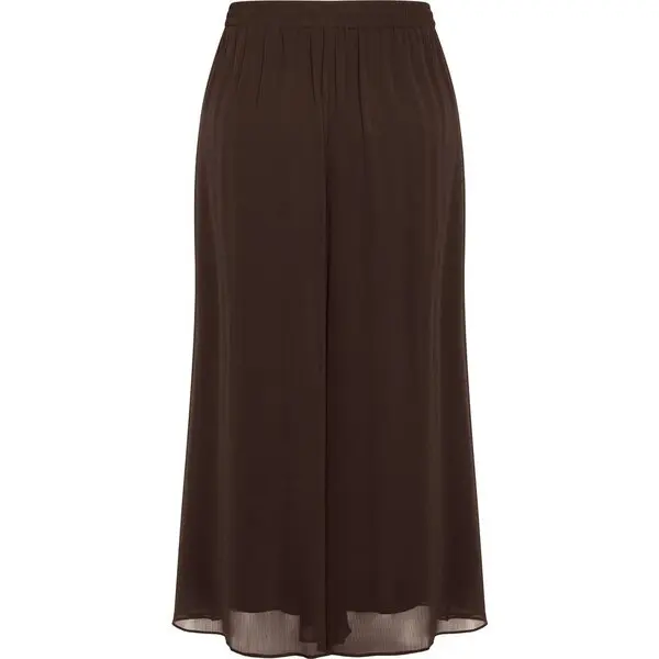 City Chic Skyla Elastic Waist Wide Leg Pants - Chocolate