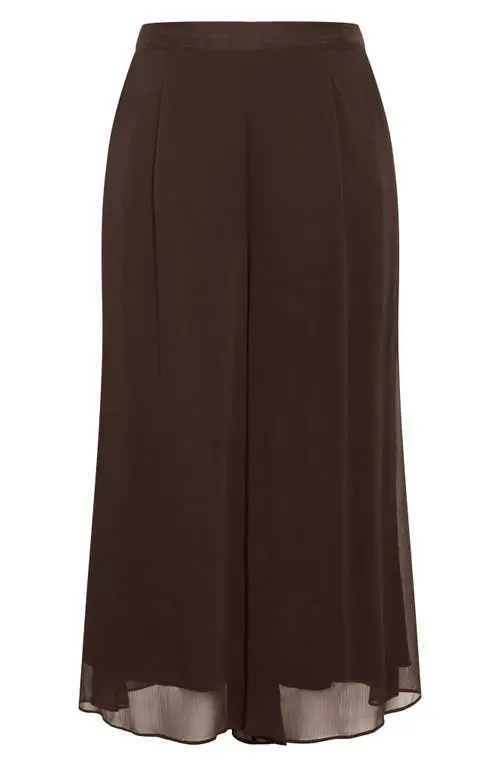 City Chic Skyla Elastic Waist Wide Leg Pants - Chocolate