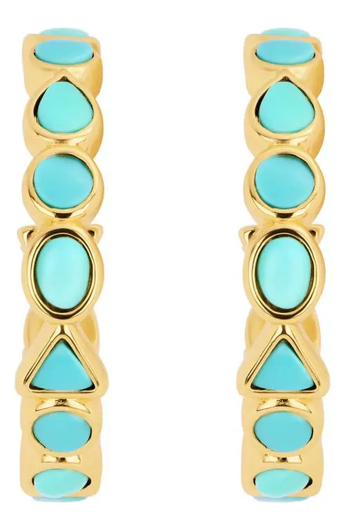 ATHRA LUXE Turquoise Geometric Hoop Earrings