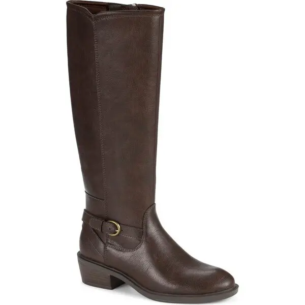 BARETRAPS Natara Faux Leather Riding Boots - Dark Brown