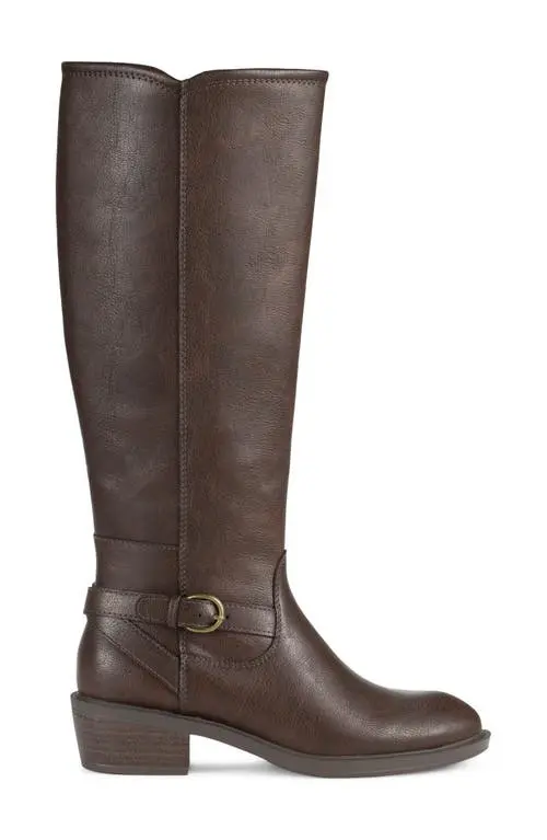 BARETRAPS Natara Faux Leather Riding Boots - Dark Brown