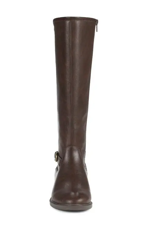 BARETRAPS Natara Faux Leather Riding Boots - Dark Brown