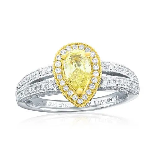SOUZANA BY SUZY LEVIAN 18k White & Gold 0.61ct Gia-certified Diamond & 0.67cttw Diamond Ring - Yellow