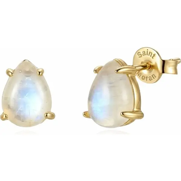 ST. MORAN Moonstone Pear Stud Earrings