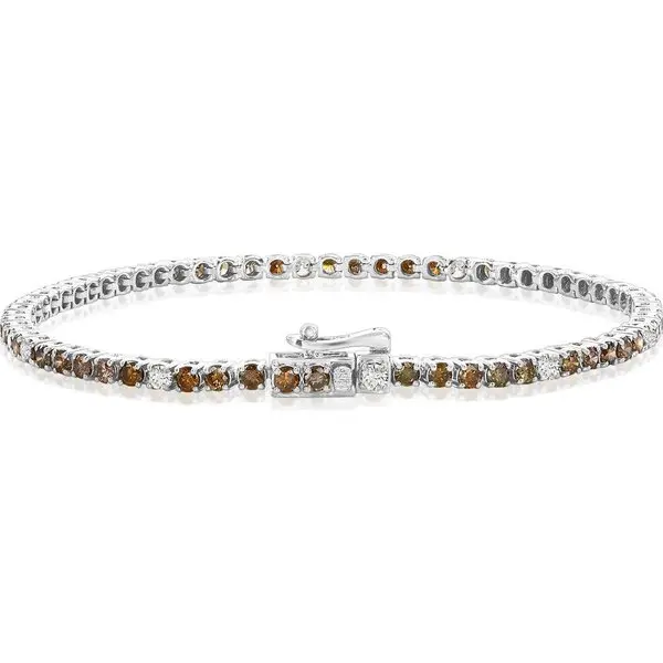 SOUZANA BY SUZY LEVIAN 14k White Gold Diamond Tennis Bracelet - Brown