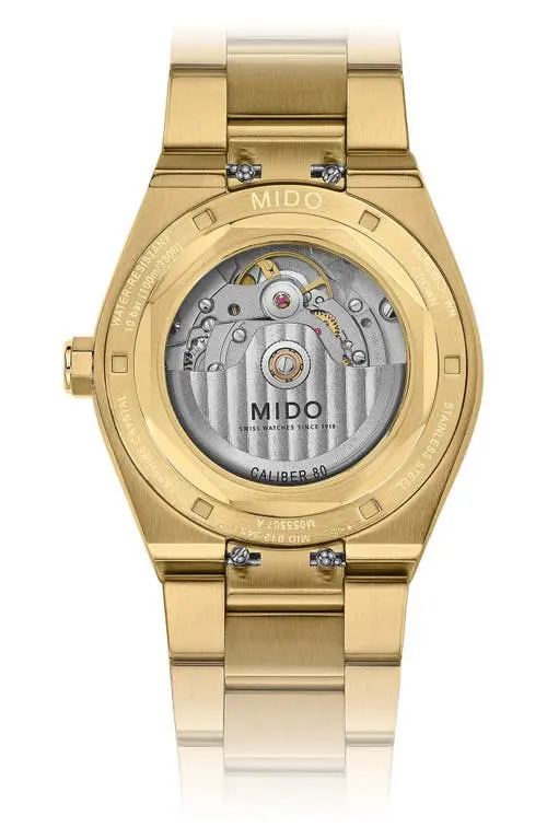 MIDO Multifort 8 One Crown Automatic Goldtone Bracelet Watch