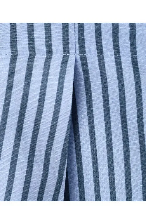 Mango Striped Wide Leg Pleated Trousers