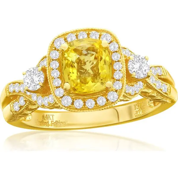 SOUZANA BY SUZY LEVIAN 14k Gold 1.29ct Sapphire And 0.73cttw Diamond Ring - Yellow