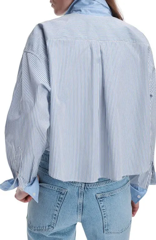 Rag & Bone Marin Striped Cropped Cotton Shirt