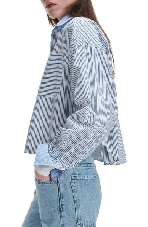 Rag & Bone Marin Striped Cropped Cotton Shirt