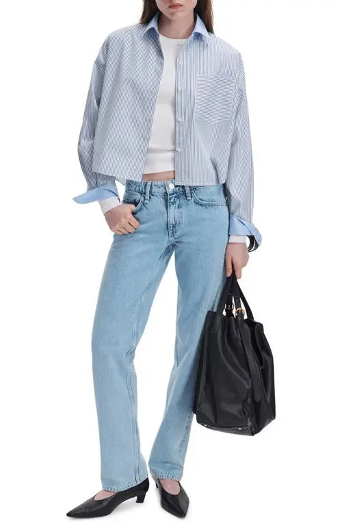 Rag & Bone Marin Striped Cropped Cotton Shirt