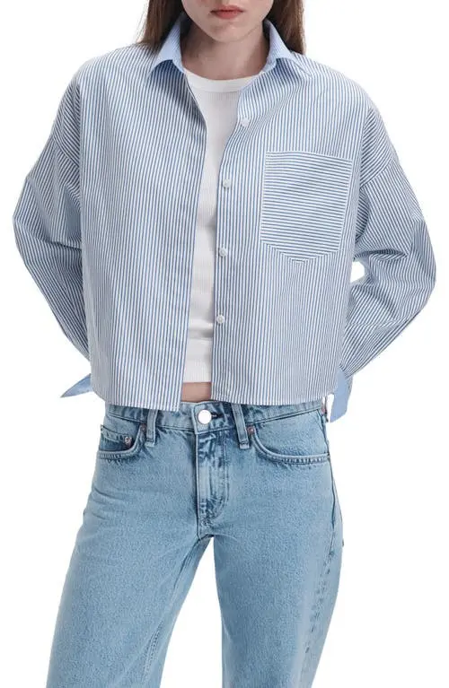 Rag & Bone Marin Striped Cropped Cotton Shirt
