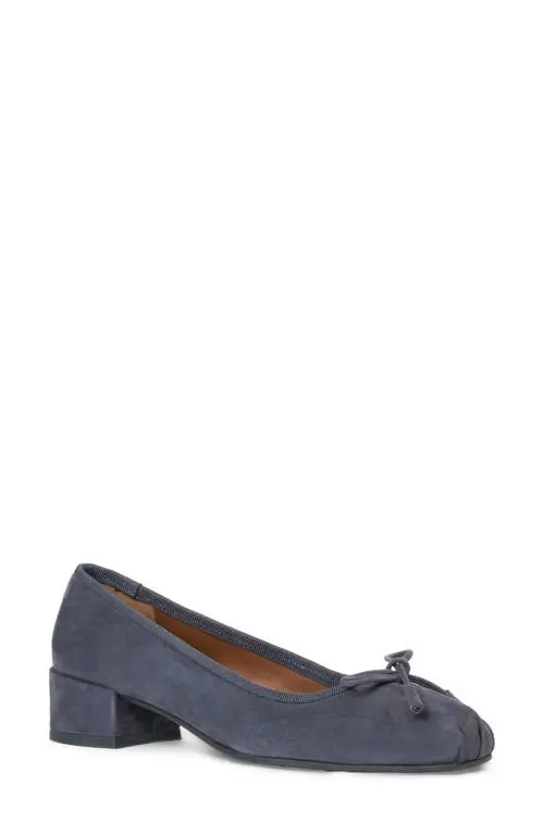 Aquatalia Water-resistant Suede Block Heel Pumps - Ash Navy Suede