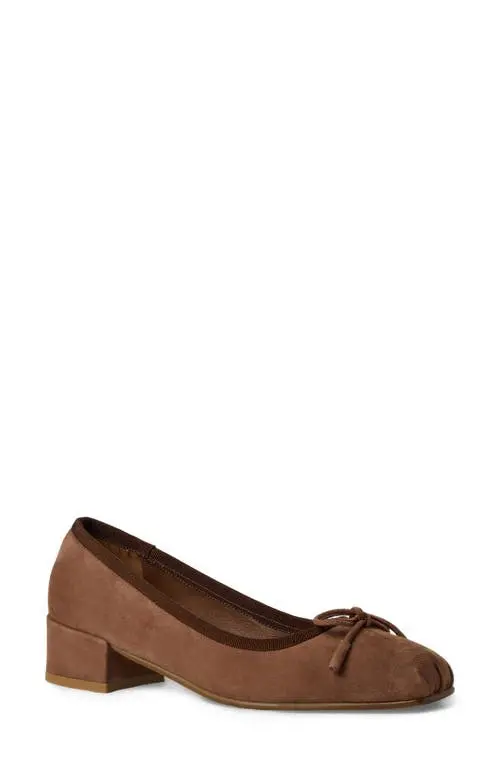 Aquatalia Water-resistant Suede Block Heel Pumps - Espresso Suede