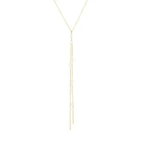 SET & STONES Bobbi Pearl Lariat Necklace - Gold