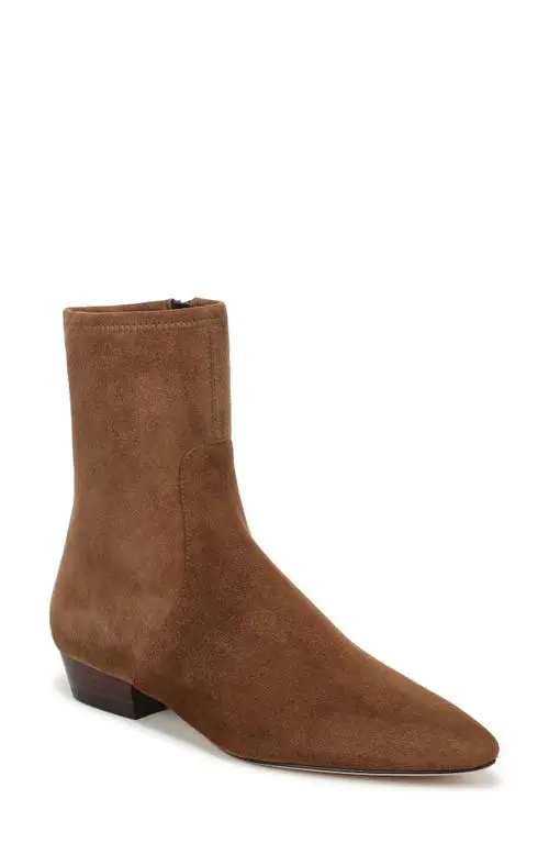 Veronica Beard Glinda Leather Bootie - Chestnut