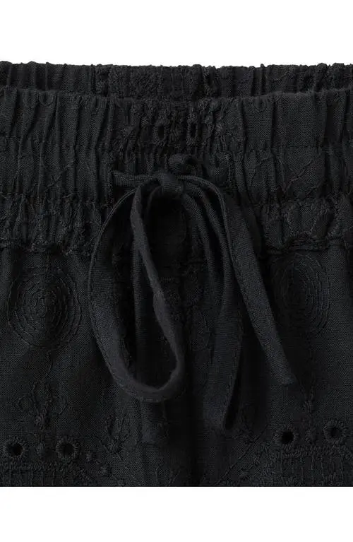 Mango Scalloped Eyelet Cotton Shorts