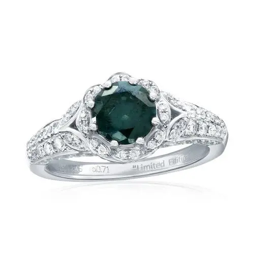 SOUZANA BY SUZY LEVIAN 14k 1.06ct Blue Diamond & 0.71cttw Diamond Ring - White Gold