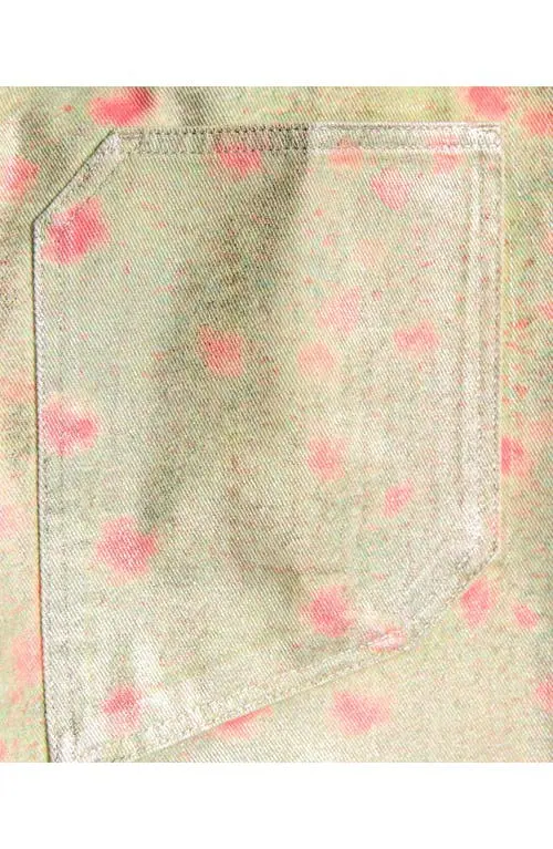Mango Print Foil Straight Leg Jeans