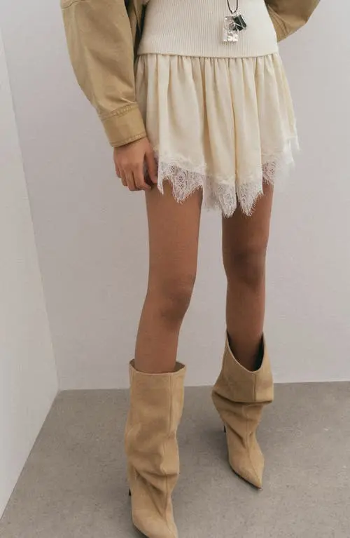 Mango Satin Lace Shorts