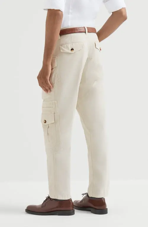 Brunello Cucinelli Peached Cotton Gabardine Explorer Trousers