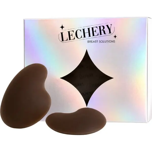 LECHERY® Allstick Push Up Adhesive Reusable Silicone Breast Nipple Covers - Espresso