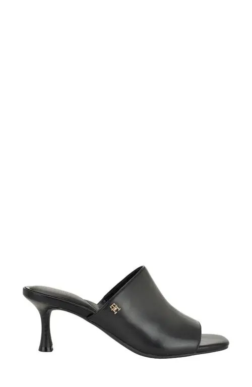 Tommy Hilfiger Sassey Faux Leather Slide Sandal - Black