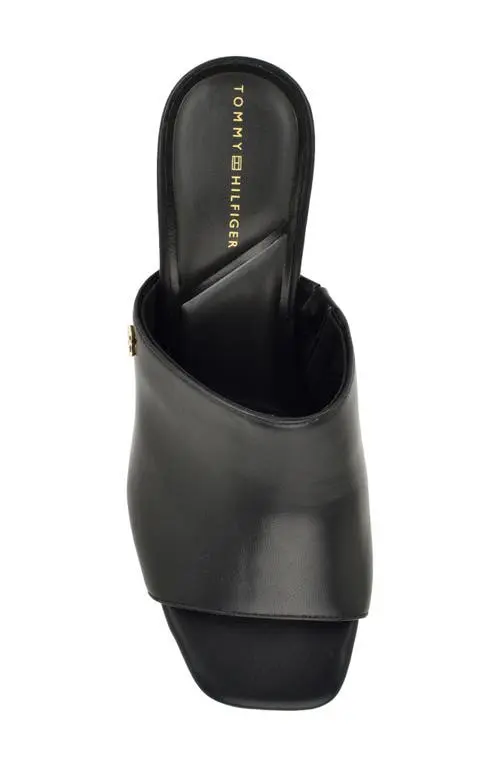 Tommy Hilfiger Sassey Faux Leather Slide Sandal - Black