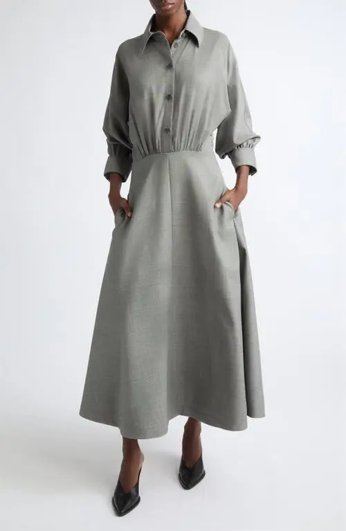 Altuzarra Eleanor Wool Stretch Twill Midi Shirtdress