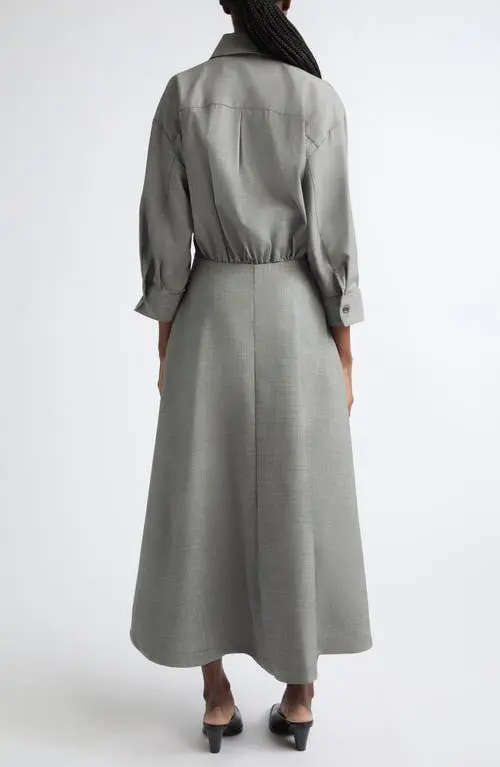 Altuzarra Eleanor Wool Stretch Twill Midi Shirtdress