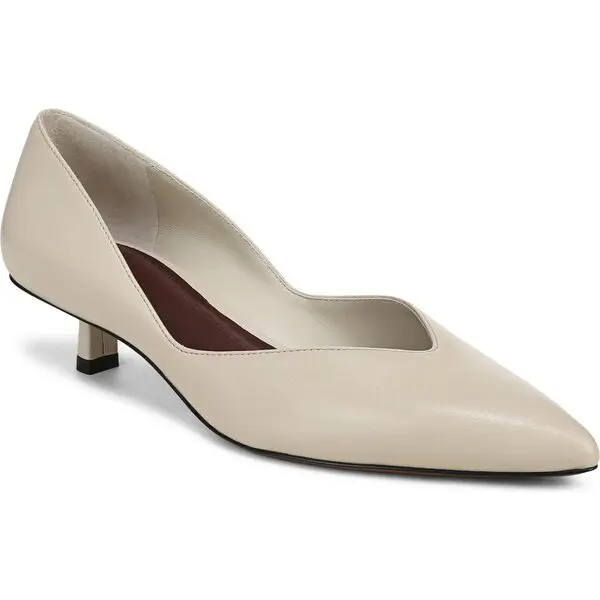 Vince Hallie Pointed Toe Leather Pump - Moonlight