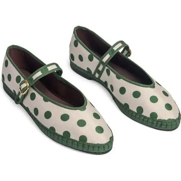 FLABELUS Polka Dot Pierre Mary Jane Flat