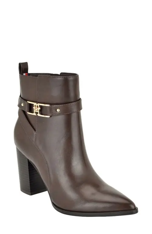 Tommy Hilfiger Midna Faux Leather Bootie - Mid Brown