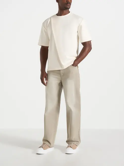 Manière De Voir Dn002 Relaxed Fit Denim Jeans - Beige