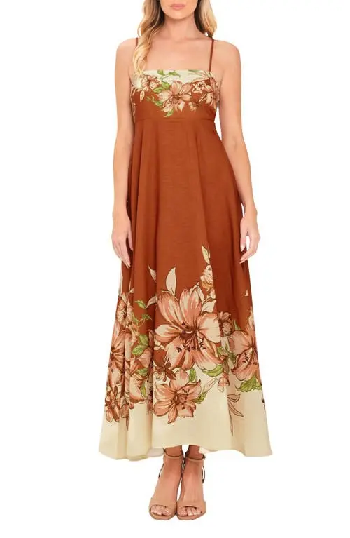 FLYING TOMATO Floral Print Sleeveless Maxi Dress - Terracotta