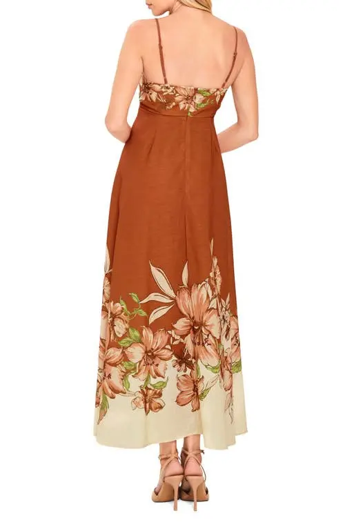 FLYING TOMATO Floral Print Sleeveless Maxi Dress - Terracotta