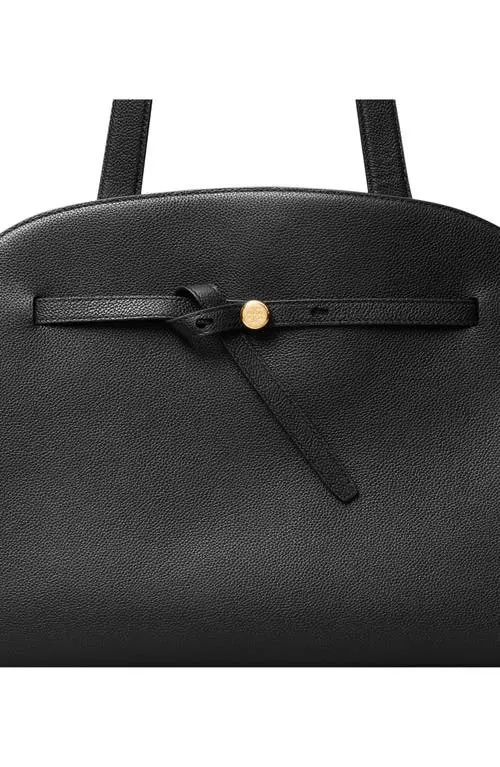 Tory Burch Large Romy Bauletto Leather Handbag - Black