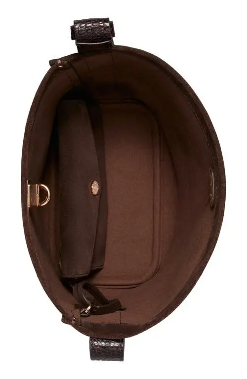 Tory Burch Lock Suede Slim Medium Bucket Bag