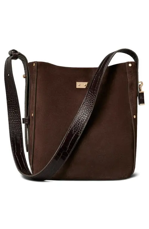 Tory Burch Lock Suede Slim Medium Bucket Bag