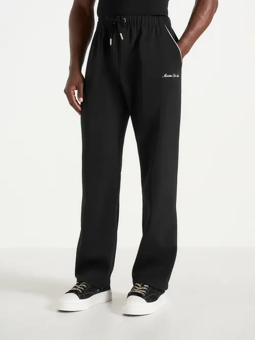 Manière De Voir Signature Piped Track Pants - Black
