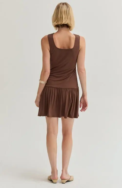 CRESCENT Ruched Knit Mini Dress