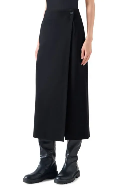 Akris Signature Jersey Wrap Midi Skirt