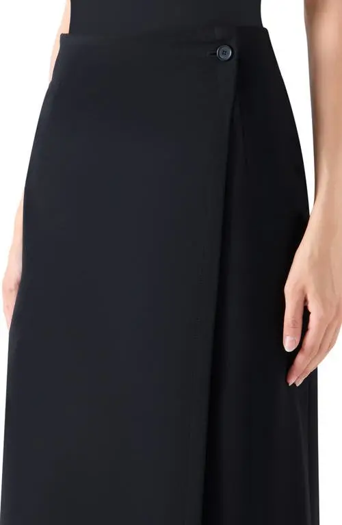 Akris Signature Jersey Wrap Midi Skirt