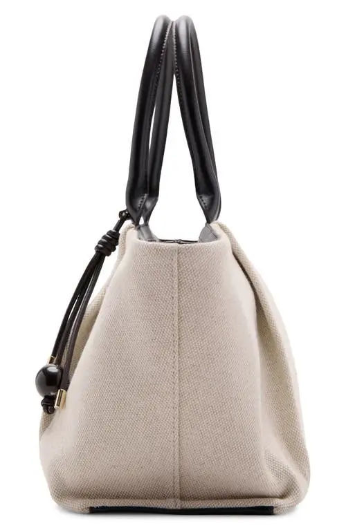 Mango Canvas Tote Bag With Beaded Charm