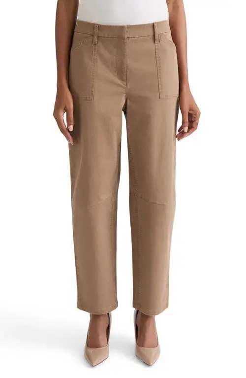 Jones New York Patch Pocket Barrel Leg Pants - Deep Maple