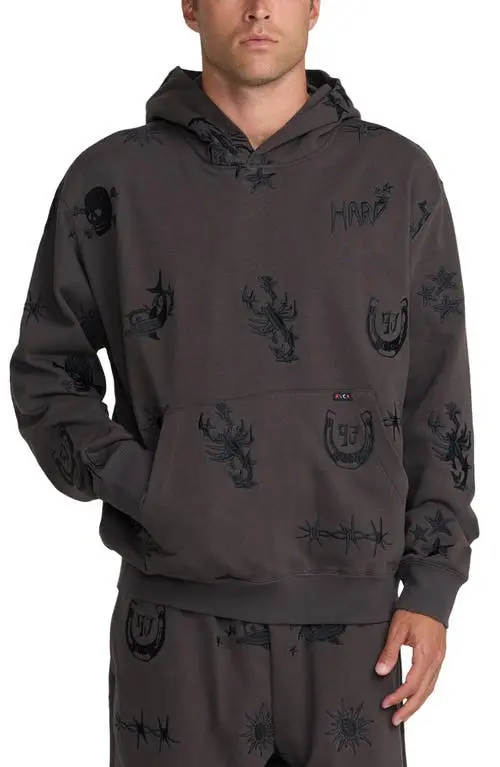 Rvca Dani Miller Anp Embroidered Fleece Hoodie