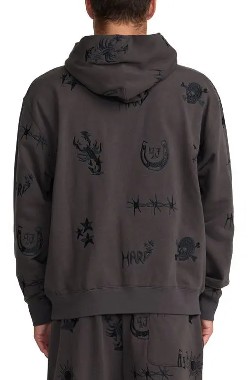 Rvca Dani Miller Anp Embroidered Fleece Hoodie