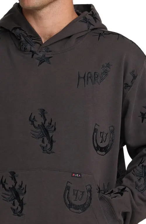 Rvca Dani Miller Anp Embroidered Fleece Hoodie