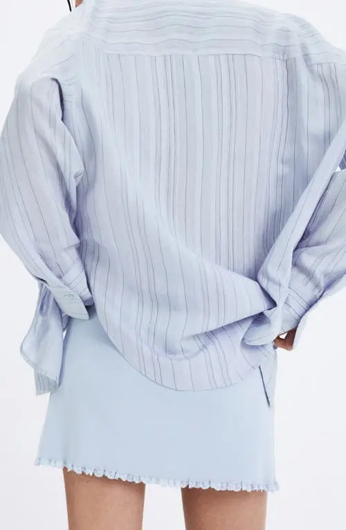 Mango Oversize Stripe Button-up Shirt